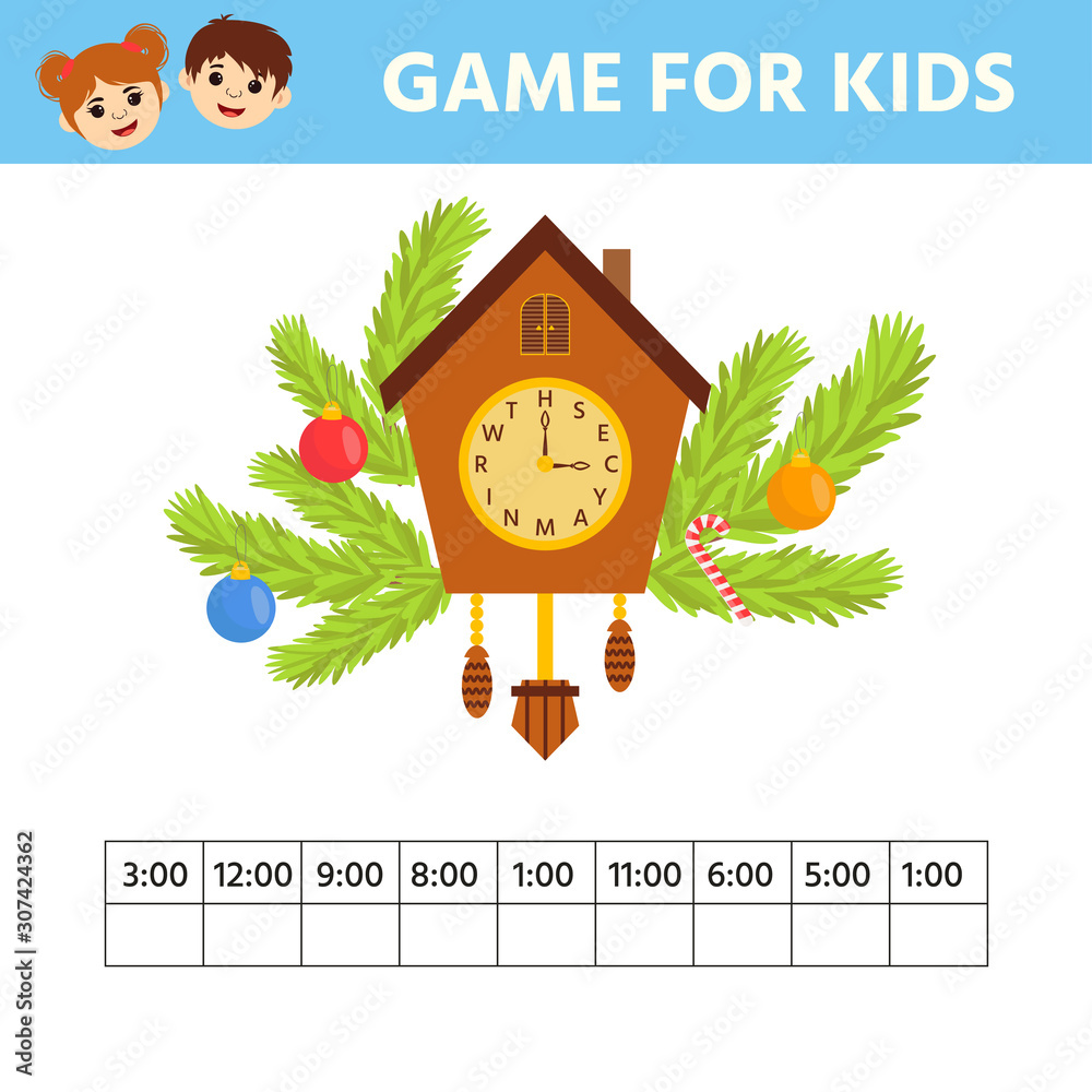 Game for children. Educational worksheet for preschool kids. Puzzle ...