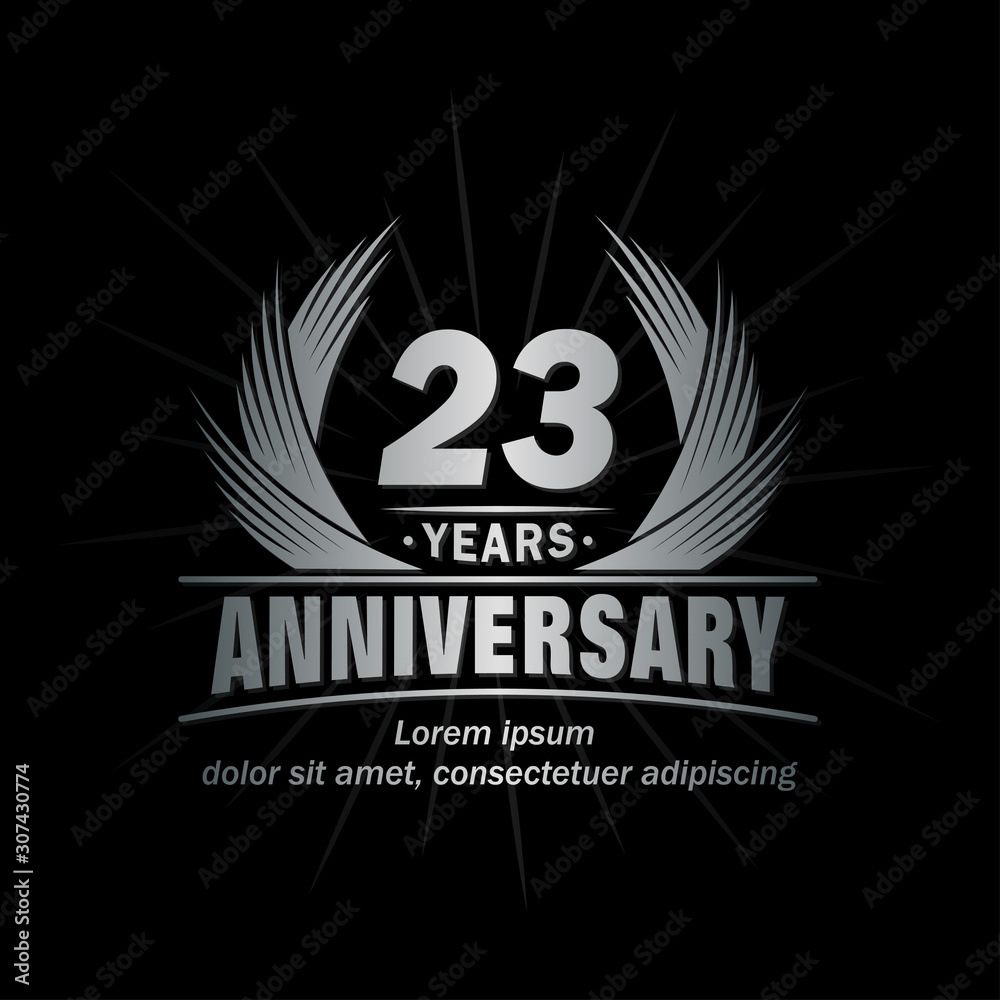 23 years logo design template. Anniversary vector and illustration ...