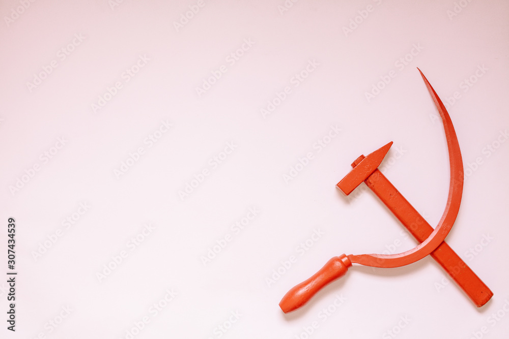 red sickle and hammer symbol of communism in the Soviet Union history ...