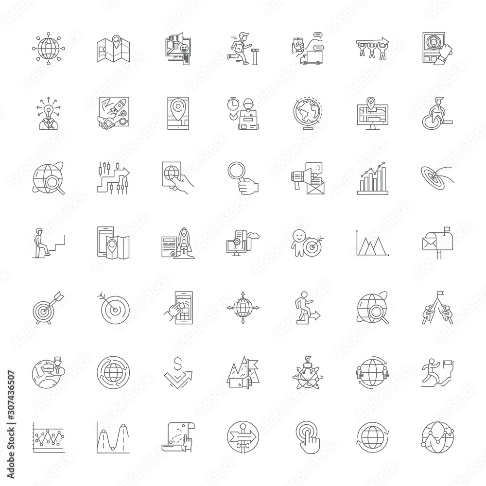 Self-Motivation line icons, signs, symbols vector, linear illustration ...