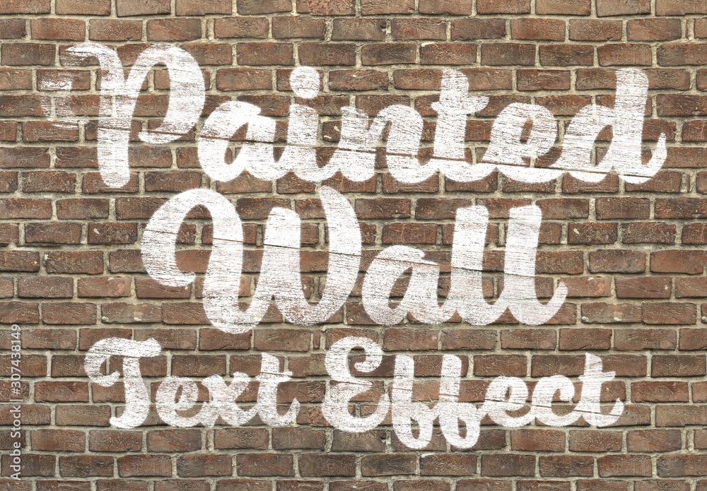 Painted Wooden Wall Text Effect Stock Template | Adobe Stock