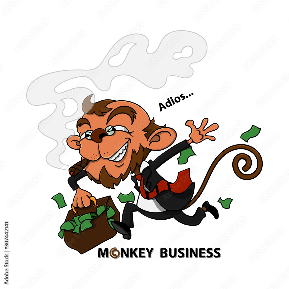 Old Funny Monkey characters wearing a suit and eyeglasses such as ...