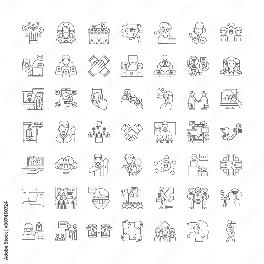 Maintenance line icons, signs, symbols vector, linear illustration set ...