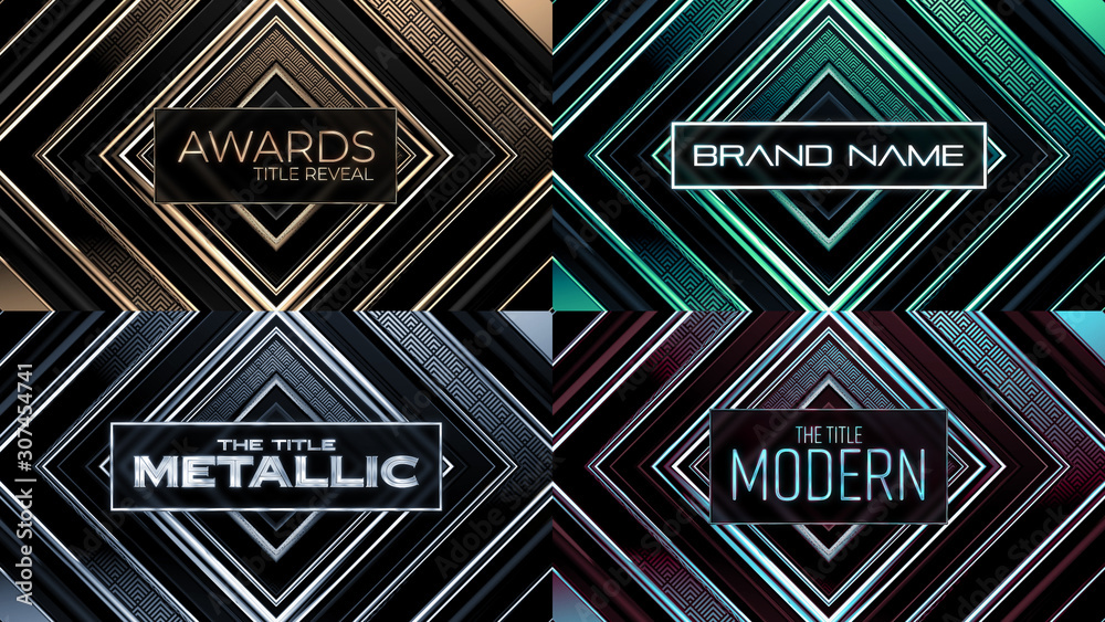 Metallic Art Deco Title Reveal Stock Template | Adobe Stock