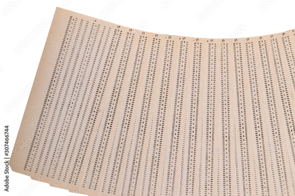 Punch cards. Close-up of a pile of unused vintage computer punch cards ...