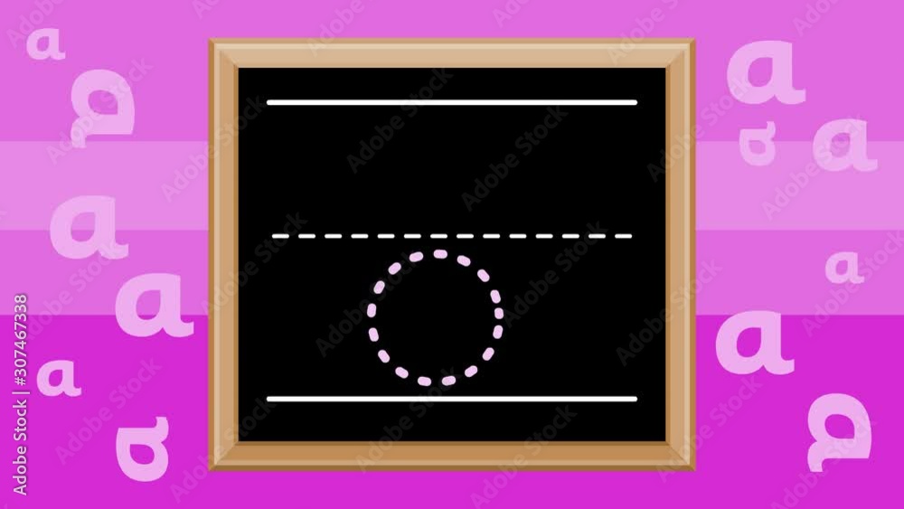 Animation of how to write the lower case alphabet letter 'a' with ...