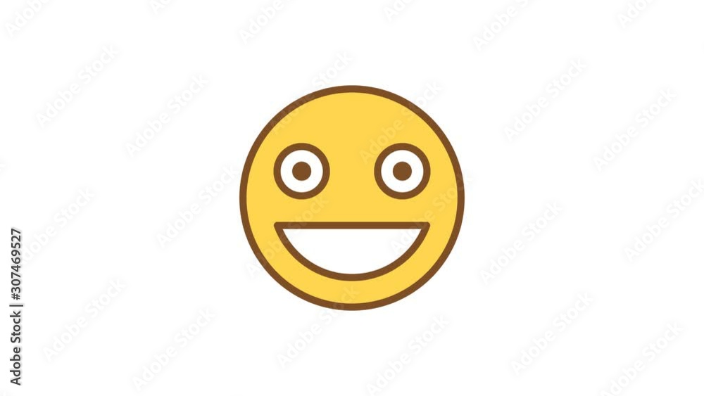 Emoticon average smiling. Animated Emoticons. Alpha channel Stock-Video ...