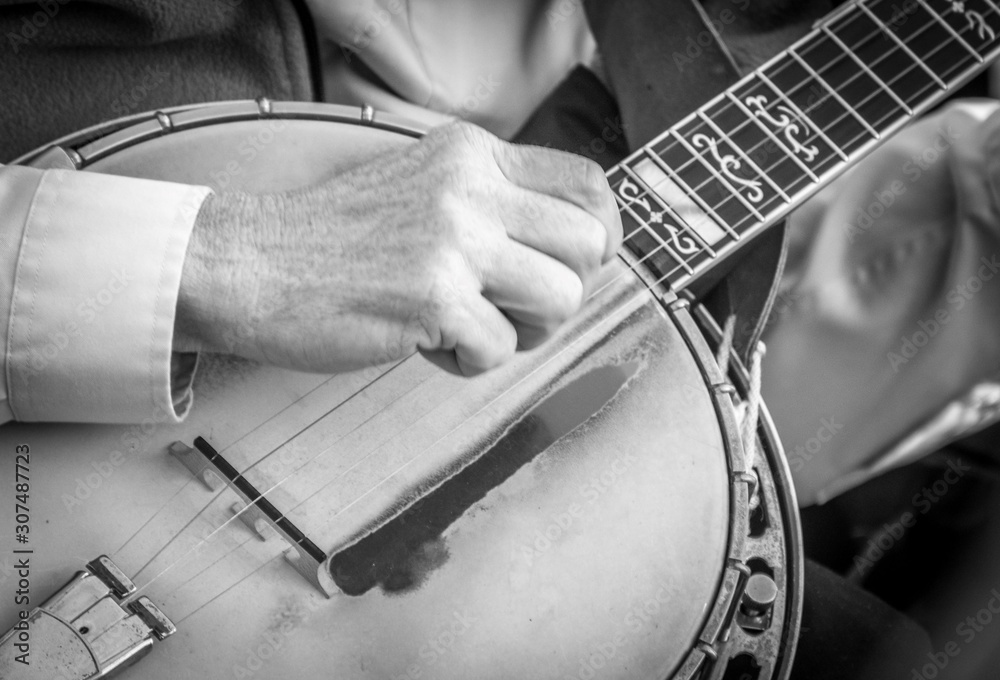 Poster Black and white banjo – Wall Art | UkPosters