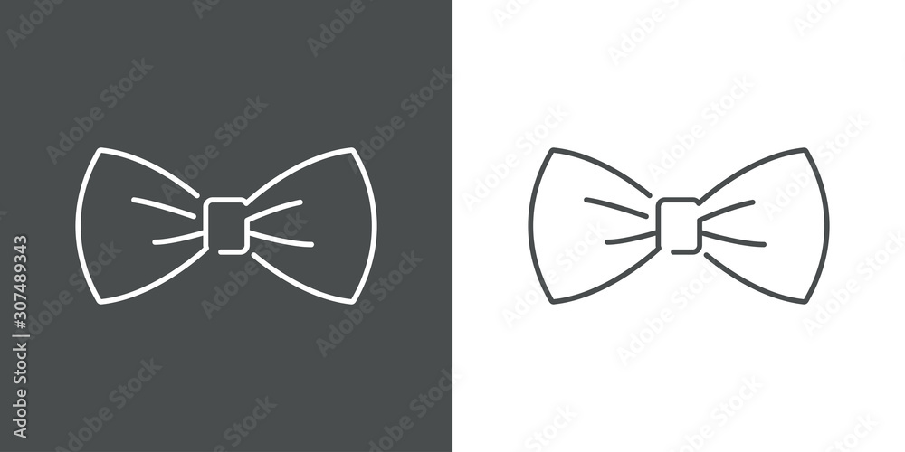 Icono plano lineal corbatín en fondo gris y fondo blanco Stock Vector ...