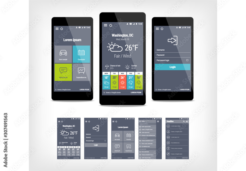 Mobile User Interface Layout Stock Template | Adobe Stock