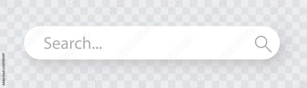 Search bar, search boxes with shadow on transparent background - stock ...