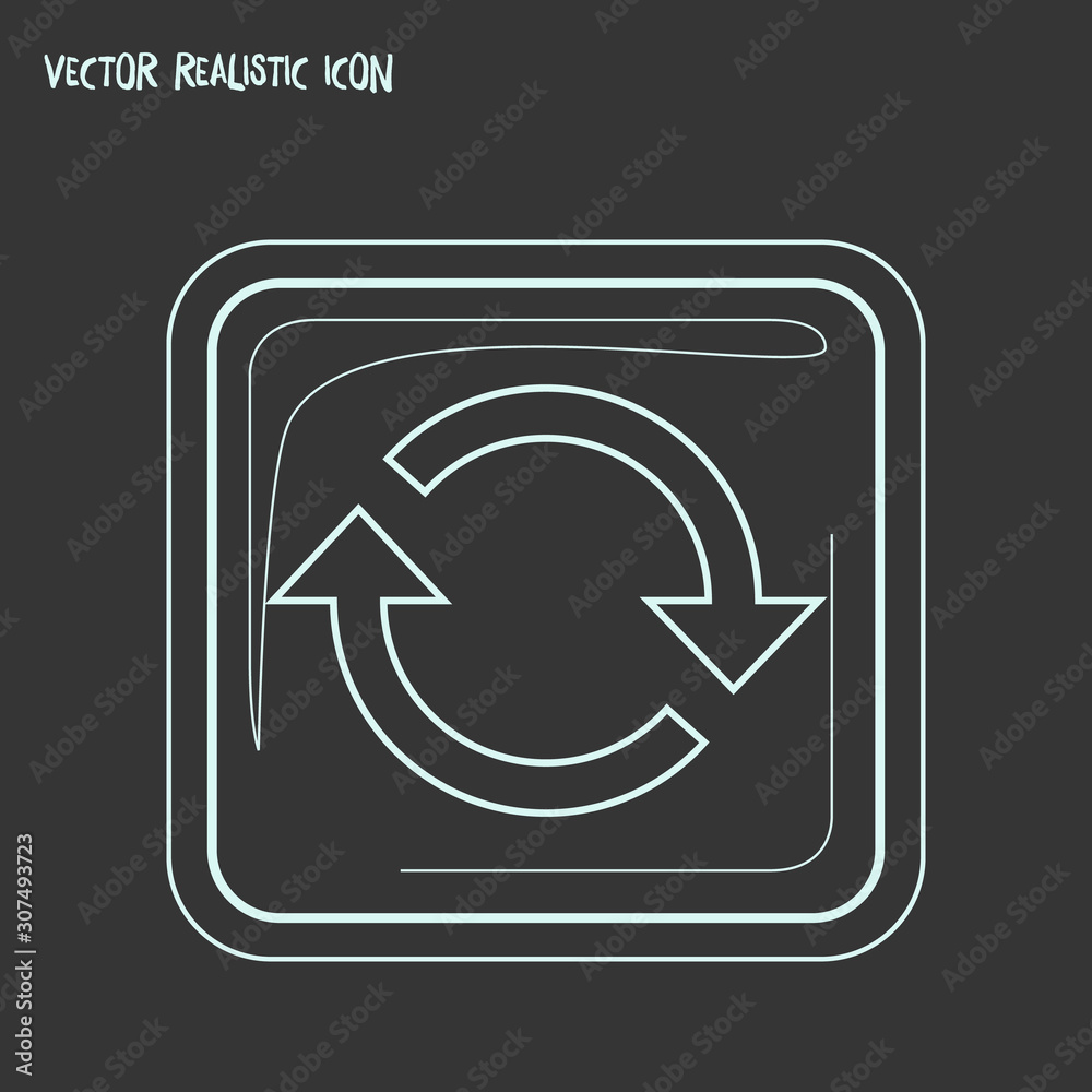 Repeat button icon line element. Vector illustration of repeat button ...
