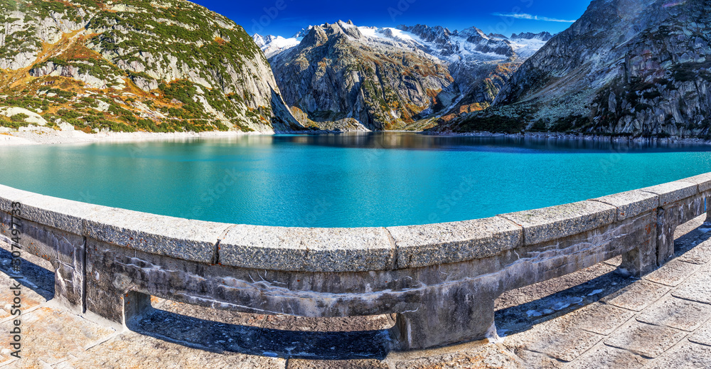 Gelmer Lake near by the Grimselpass in Swiss Alps, Gelmersee ...