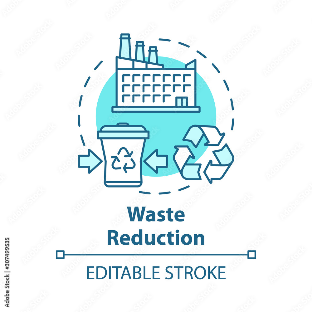 Waste reduction concept icon. Garbage recycling. Municipal debris ...
