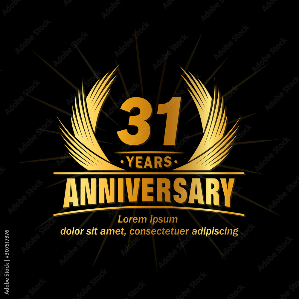 31 years logo design template. Anniversary vector and illustration ...