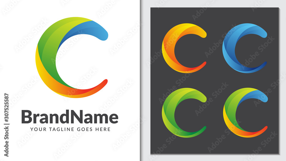 c letter circle abstract logo icon vector template Stock Vector | Adobe ...