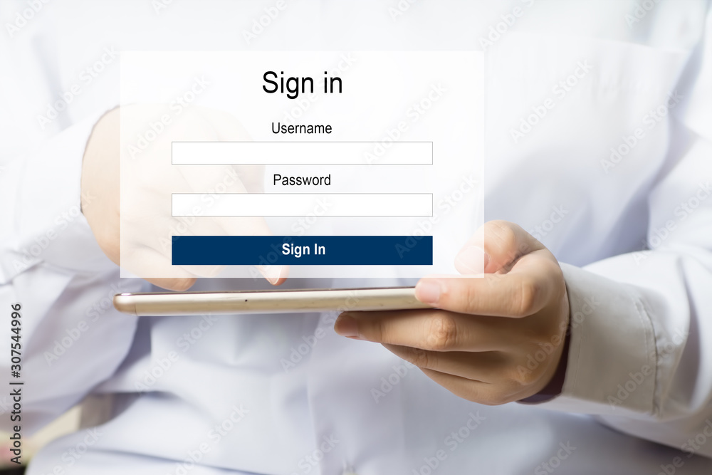 Login Screen with username and password to key in Stock Photo | Adobe Stock