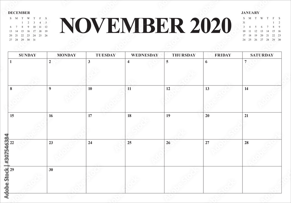 November 2020 desk calendar vector illustration Stock Vector | Adobe Stock