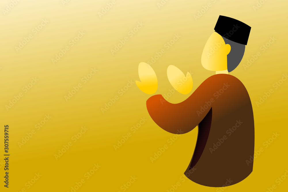 vector of muslim pray suitable for poster, landing page, banner, ads ...