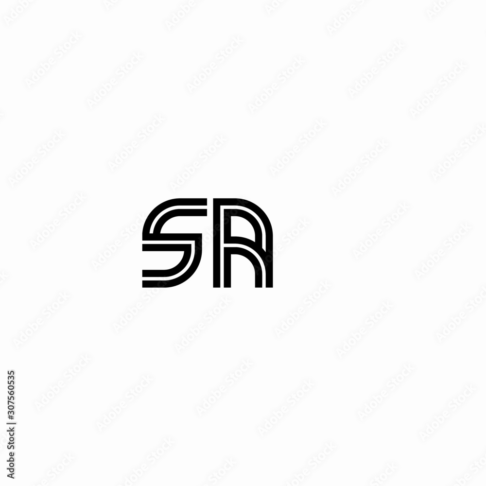 Initial outline letter SA style template Stock Vector | Adobe Stock