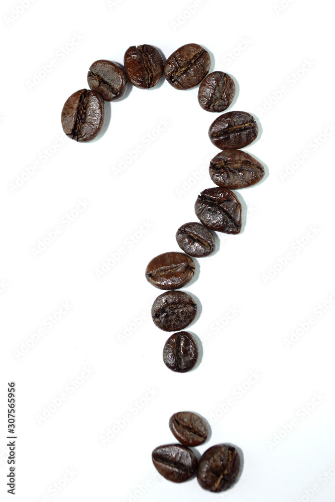Question mark with coffee beans in white background Stock Photo | Adobe ...