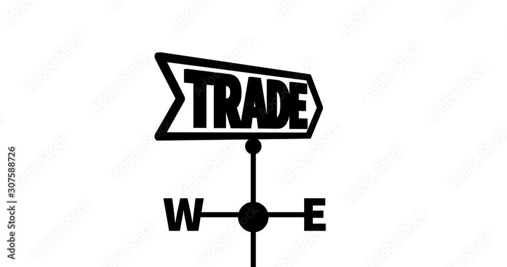 trade, trading symbol, business web banner animation, cartoon ...