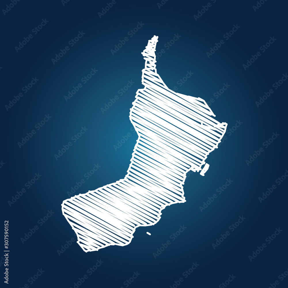 Map of oman, Drawing map on blackboard of oman. drawn on chalkboard ...