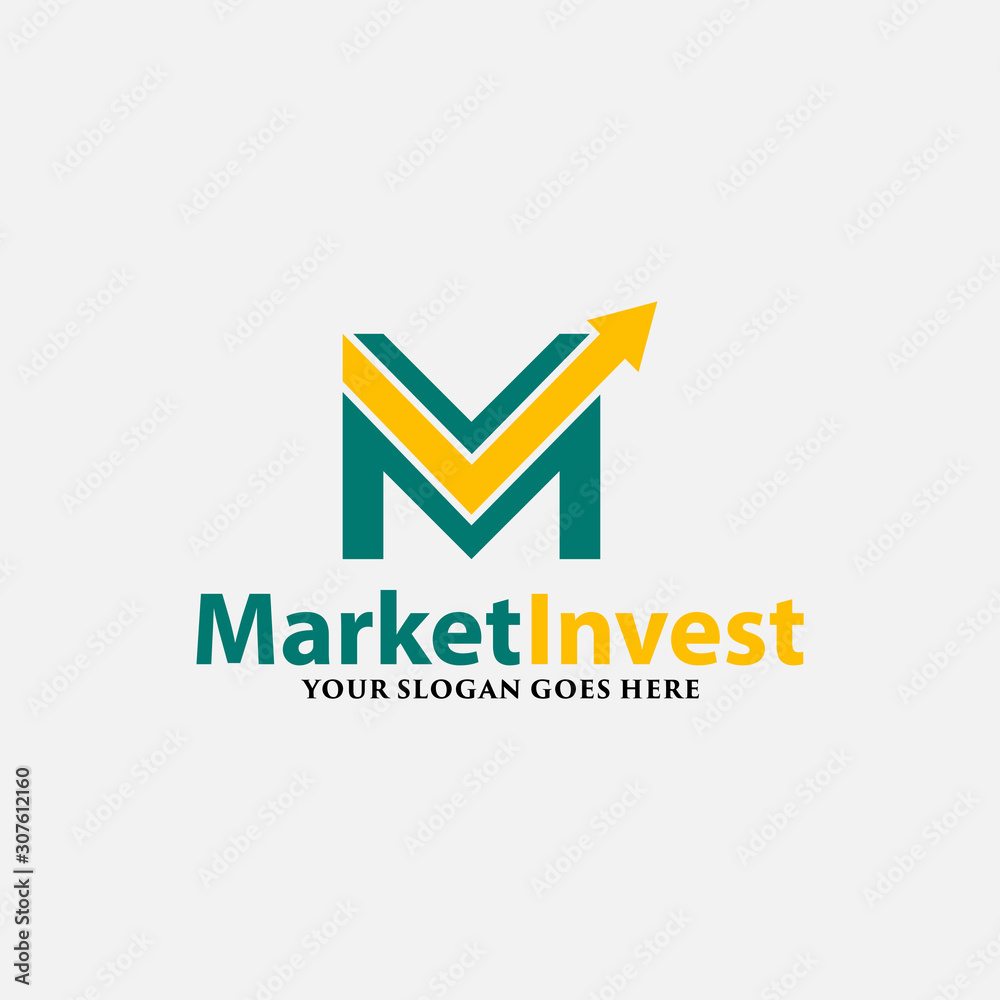 Letter M logo vector for Market / Finance, icon design template ...