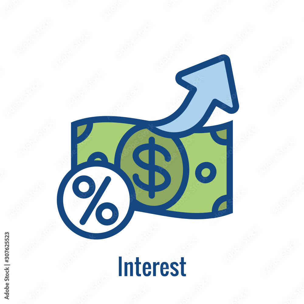 Investment or Banking Icon that shows increase in amount Stock Vector ...