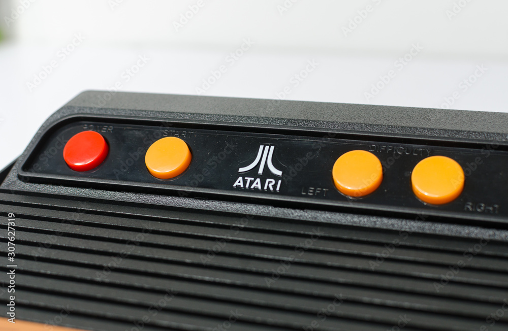 london, england, 05/05/2018 A Retro vintage atari flashback 3 arcade ...