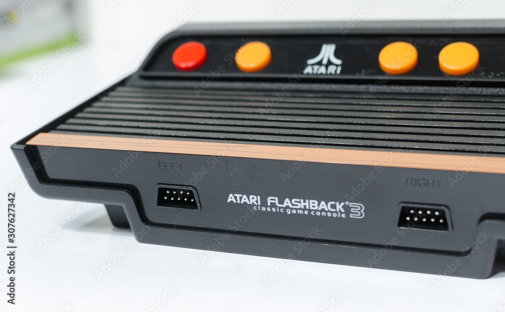 london, england, 05/05/2018 A Retro vintage atari flashback 3 arcade ...