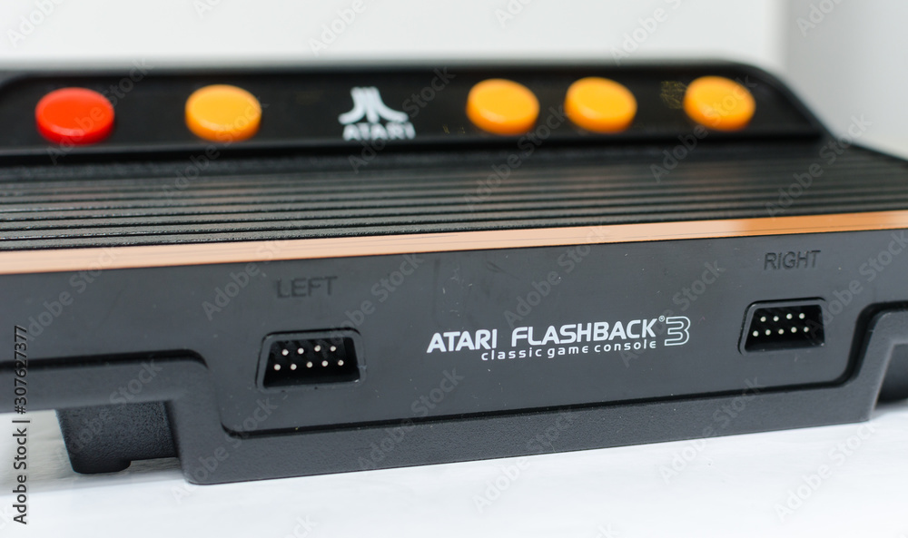 london, england, 05/05/2018 A Retro vintage atari flashback 3 arcade ...