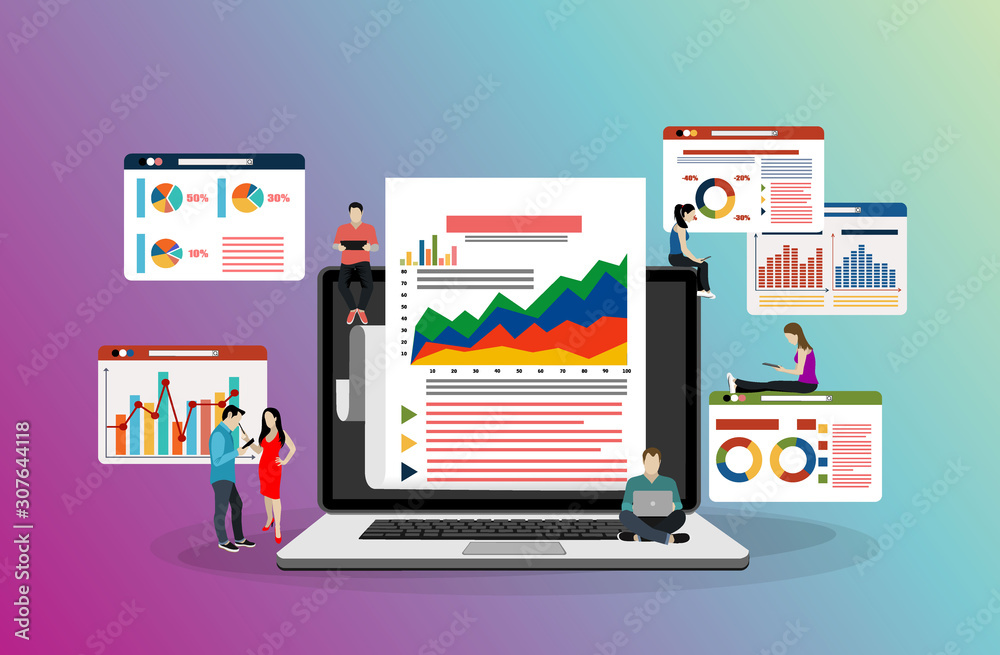 Business people graph diagram chart finance data analysis working ...