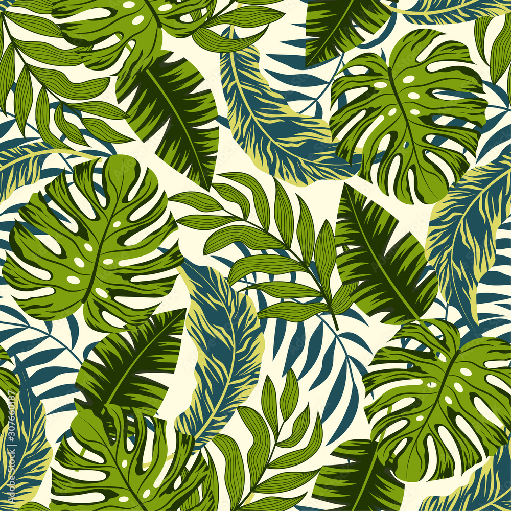 Hawaiian Print Background Green