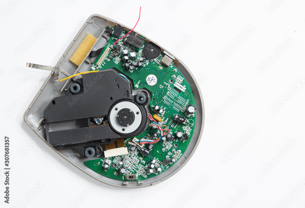 london, england, 05/05/2019 A broken old obsoleted personal portable cd ...