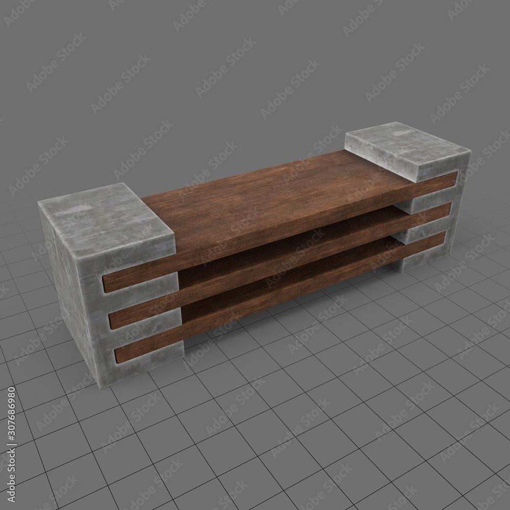 Modern bench Stock 3D asset | Adobe Stock