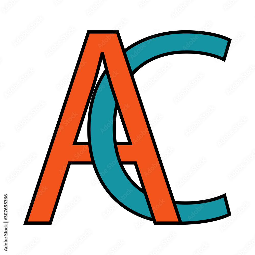Vecteur Stock Logo syllable ac icon sign two interlaced letters A C ...