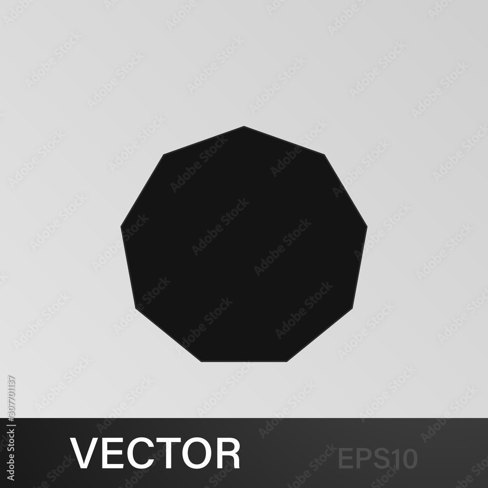 decagon icon. Elements of Geometric figure icon for concept and web ...