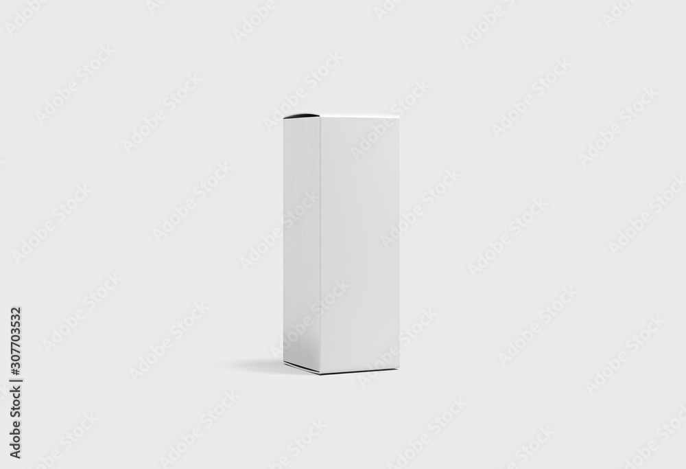 Blank White Wine Box Mock up on light gray background.Cardboard Box. 3D ...