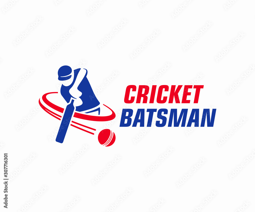 Cricket player logo design. Cricket batting vector design. Batsman ...