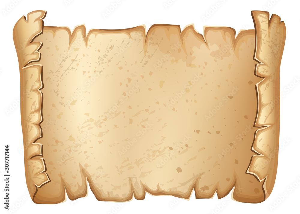 Royal old parchment. Paper for message. Icon for computer games and ...