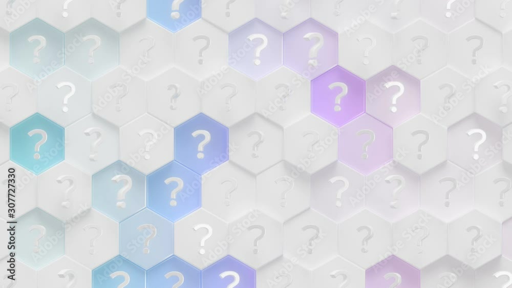 Question Marks Hexagon Surface Loop 1 Multicolor: animation of question ...