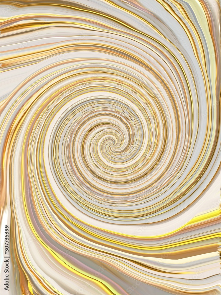 Abstract swirl texture, spiral in gold, white colors in the form of a ...