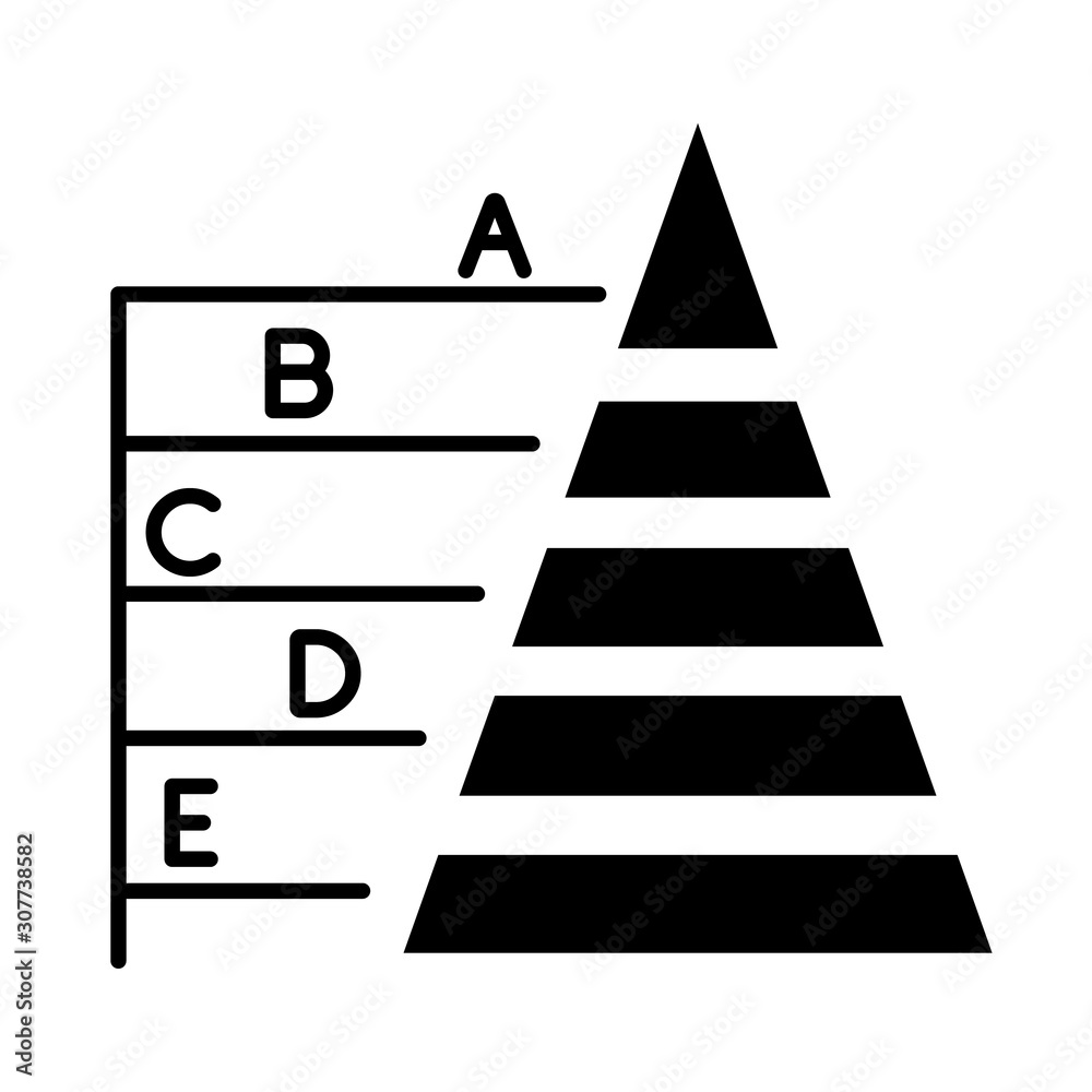 Pyramid graph glyph icon. Information hierarchy chart. Data ...