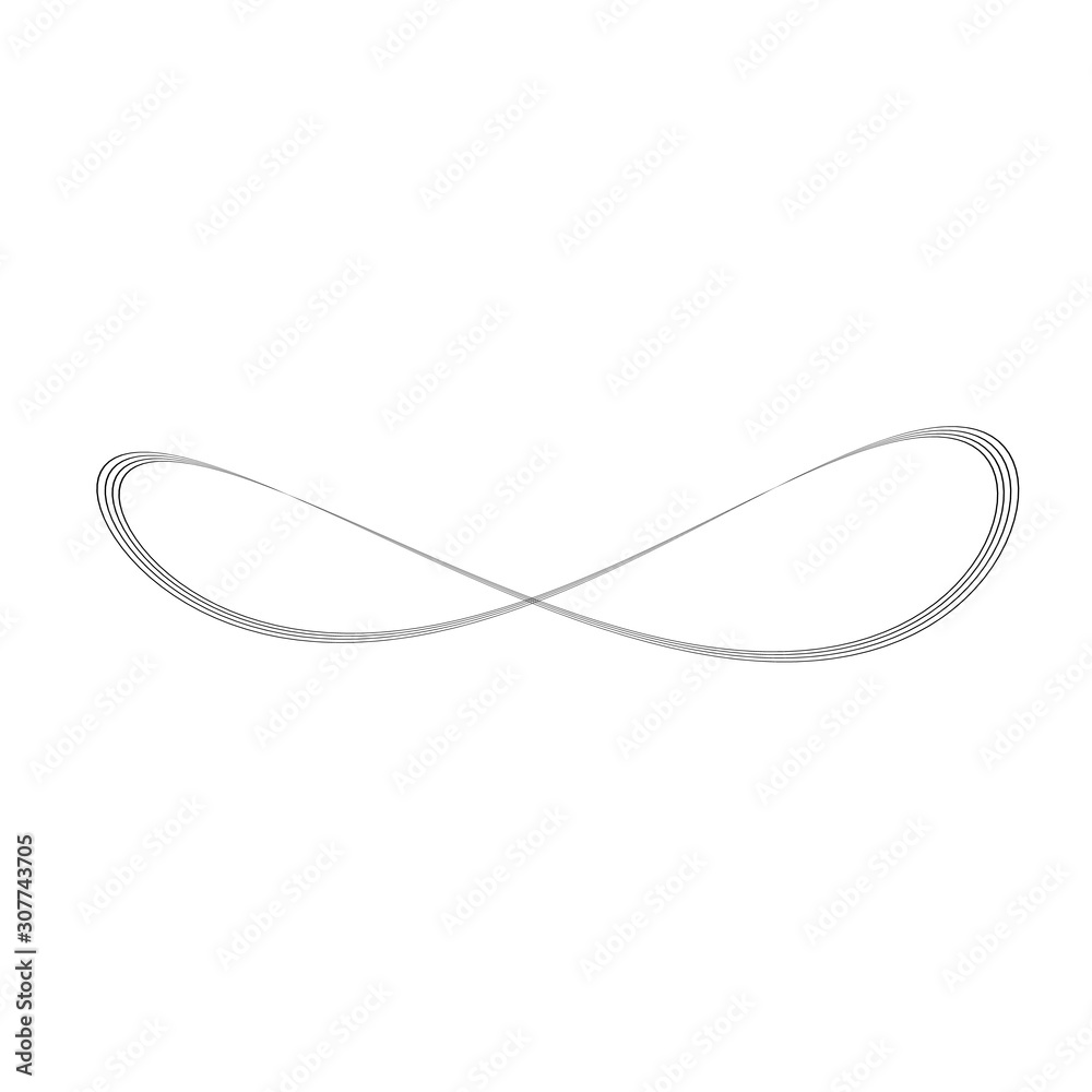 Infinity symbol of multiple thin black lines. Concept of infinite ...