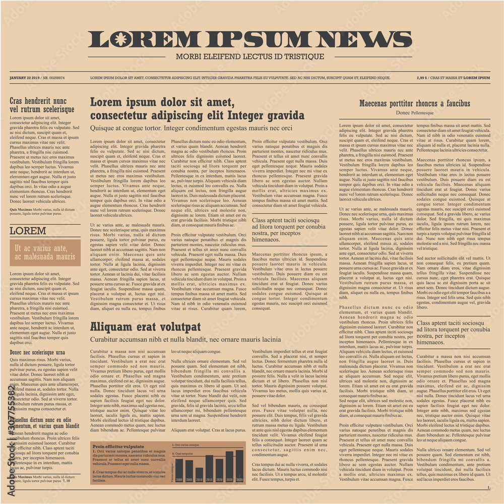 Vintage newspaper background. Newspaper design template Stock Vector ...