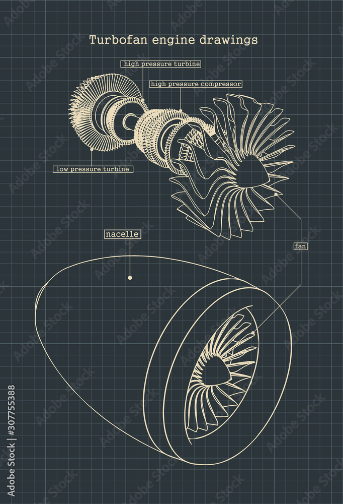 Turbofan engine drawings Stock Vector | Adobe Stock Turbofan engine drawings Stock Vector | Adobe Stock