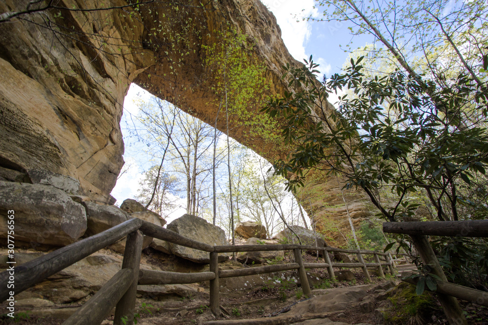 Visitors to Natural Bridge State Park can ride a skylift to view and ...