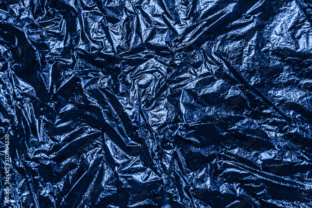Metallic wrapping paper. Classic blue color of the year 2020 ...