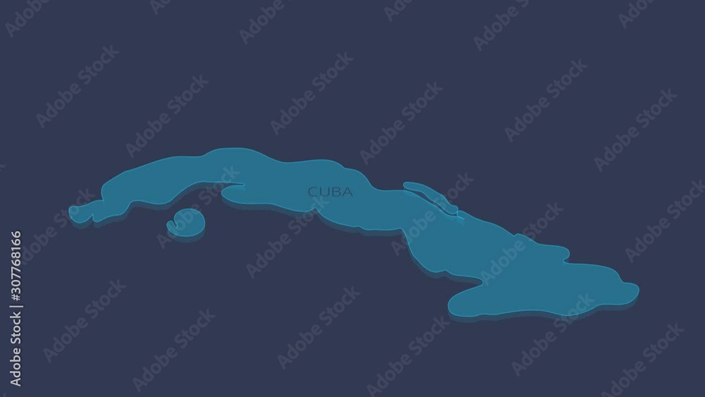 Cuba animated map with alpha channel. Stock Video | Adobe Stock